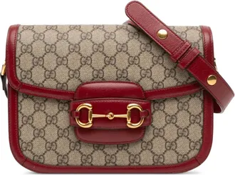 Gucci sac porté épaule Horsebit 1955 médium à motif GG Supreme (2016-2025) - Marron
