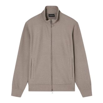 Emporio Armani Homme, Sweatshirts et sweats &agrave; capuche, Beige, Taille: L SweaT-shirt Zipp&eacute; Textur&eacute;
