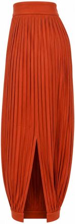 Rowen Rose Pleated Puffball Skirt - Orange