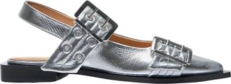Ganni Femme, Chaussures, Gris, Taille: 36 EU Ballerines F&eacute;minines &agrave; Boucle