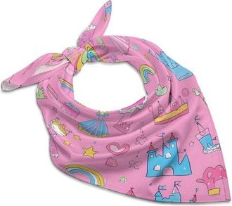 Generic Robe de princesse carrée en soie - Écharpe légère - Colorée - Écharpe pour cheveux - Respirant - Cadeau pour femme et homme, multicolore, 46x46cm