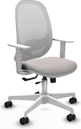Piqueras y Crespo Wei&szlig;er Stuhl aus Pc Cilanco mit wei&szlig;en Armlehnen, h&ouml;henverstellbare Lendenwirbelst&uuml;tze, ausgestattet mit Syncro/Traslack und Schneideschaum, mit Rolle