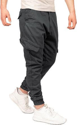 Alessandro Salvarini A. Salvarini Herren Designer Cargo Hose Strech Cargohose Taschen AS274 [AS-274-Anthrazit-W38-L32]