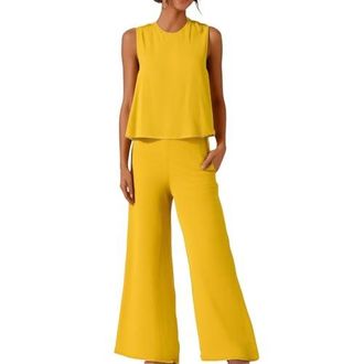 Generic Surv&ecirc;tement 2 pi&egrave;ces en velours pour femme - Ouverture sur le devant et pantalon ajust&eacute; - Ensemble 2 pi&egrave;ces pour femme - Surv&ecirc;tement dhiver chaud, jau