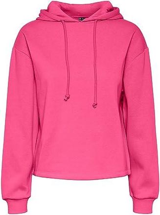 Pieces Pcchilli Ls Noos BC Sweat &agrave; Capuche Maillot de surv&ecirc;tement, Rose Vif, XS Femme