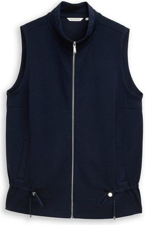 Tom Tailor Sweatjacke Strick & Sweatshirts Plus Size - Scuba Sweatweste mit Stehkragen
