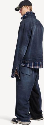Balenciaga Colour-Block Denim Jacket - Navy