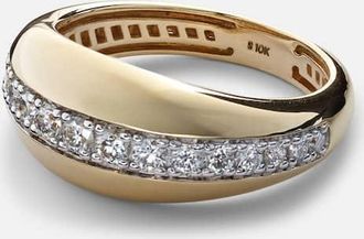 Stone and Strand Ring Pistachio aus 10kt Gelbgold mit Diamanten