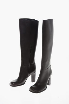 Bottega Veneta Squared Toe STORM Leather Boots 10cm Bottega Veneta