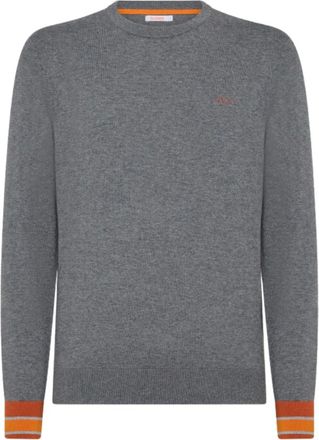 Sun 68 Homme, Pulls, Gris, Taille: M Pull Gris avec Détails Iconiques