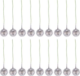 Angoily Weihnachtsbeeren Dekoration 50 St&uuml;ck 15cm Silberne Selbstgemacht Beeren Foto Requisiten aus Leichtem Schaumstoff Festliche Bastelaccessoires f&uuml;r Weihn