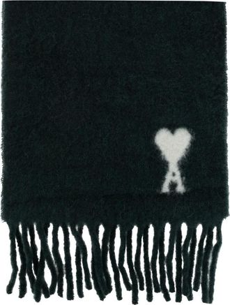 Ami &Eacute;charpe en alpaga avec Ami De Coeur - unisex - Accessoires - Noir - Taille: ONE Size