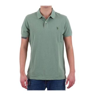 U.S.Polo Association Kurzarm Polo Logo T-Shirt Gr&uuml;n - - Tops - Herren - Gr&uuml;n - M