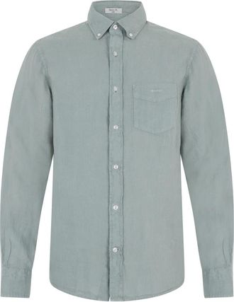 GANT Homme, Chemises, Vert, Taille: M Short Sleeve Linen Shirt