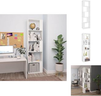 vidaXL Vidaxl - B&uuml;cherregal/Raumteiler Wei&szlig; 45x24x159 cm Holzwerkstoff - B&uuml;cherregal - Regal - Holzm&ouml;bel - Wei&szlig;es M&ouml;belst&uuml;ck - Aufbewahrungssystem