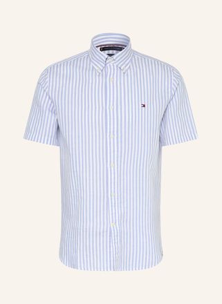Tommy Hilfiger Kurzarm-Hemd Regular Fit Mit Leinen gruen