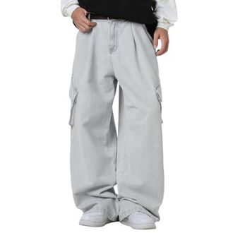 Generic Jean Homme Jeans Homme Week-End/Voyage Jean Workwear D&eacute;lav&eacute; D&eacute;chir&eacute; Poches Utilitaires Lat&eacute;rales - Stretch Confortable pour Usage D&eacute;contract&eacute; Quotidie