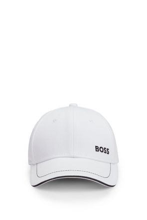 BOSS Herren Cap-1 Cap aus Baumwoll-Twill mit Kontrastdetails und Logo-Stickerei Wei&szlig; Stck