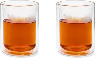 Bredemeijer 2-teilige doppelwandige Trinkgläser aus Glas - Glasbecher mit je 290 ml Fassungsvermögen - für kalte und heiße Getränke
