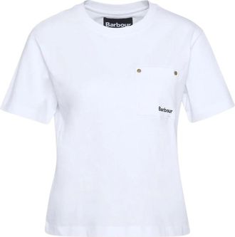 Barbour Femme, Tops, Blanc, Taille: 42 FR Farne Pocket T-Shirt