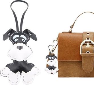 Generico Sac &agrave; dos pour chien, sac &agrave; dos en cuir, pendentif en forme de chien pour le sac, cuir PU mignon chiot chiot sac &agrave; dos suspendu pour femmes filles, No