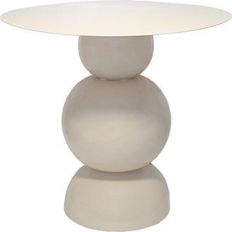 Vente-Unique Beistelltisch aus Metall - Cremefarben - JESINA