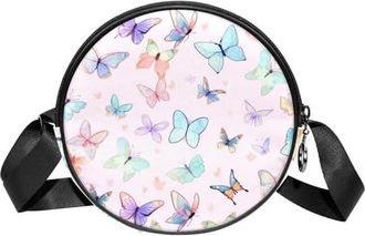 Generic Sac &agrave; bandouli&egrave;re rond pour femme, petit sac &agrave; bandouli&egrave;re avec fermeture &eacute;clair, bretelles r&eacute;glables, style d&eacute;contract&eacute;, pour femmes et filles