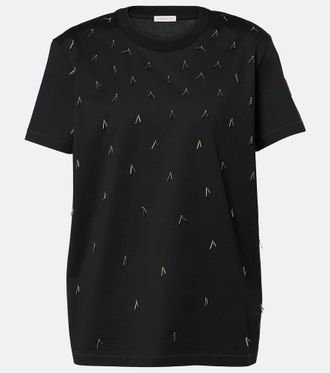 Moncler Verziertes T-Shirt aus Baumwolle