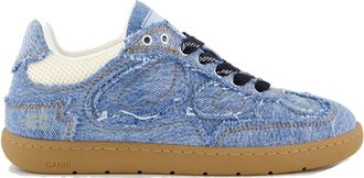 Ganni Low-Top Sneaker - Dames 08 denim sneakers - Gr. 37 (EU) - in Blau - f&uuml;r Damen
