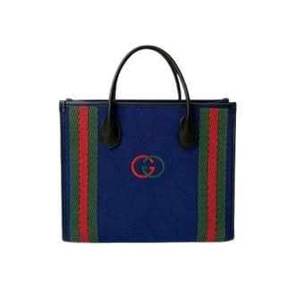 Gucci Pre-owned Interlocking G Canvas Leather Handbag - - Pre-owned - Damen - Blau - ONE SIZE