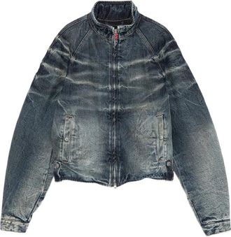 Diesel Faded-effect Raglan-sleeve Denim Jacket