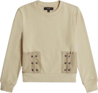 G-Star Femme, Sweatshirts et sweats &agrave; capuche, Beige, Taille: 36 FR Heritage Hardware Snaps SweaT-shirt