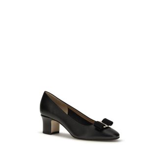 Ferragamo Womens Vera Heel Black Calf Leather Bos