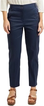 iBlues Femme, Pantalons, Bleu, Taille: 38 FR Pantalon en Popeline de M&eacute;lange de Coton