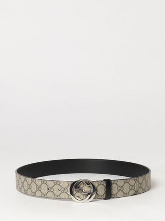 Gucci Ceinture r&eacute;versible en toile GG Supreme et cuir avec boucle monogramme