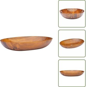 vidaXL Waschbecken Massivholz Teak 60x40x10 cm - Waschbecken Aus Holz - Teakholzwaschbecken - Badezimmer-Waschbecken - Handwaschbecken - Dekowaschbecken
