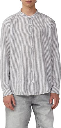 QS by s.Oliver Regular Fit: Gestreiftes Leinnemix-Hemd mit Krempel&auml;rmeln