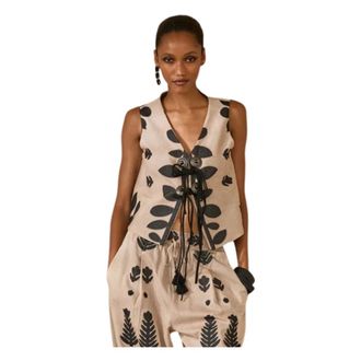 Souvenir Femme, Blouses et Chemises, Multicolore, Taille: 38 FR Gilet in fantasia