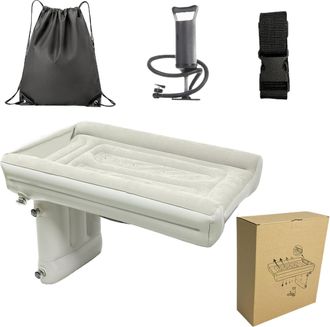 Generic Aufblasbares Bett f&uuml;rs Auto - Aufblasbares Bett f&uuml;r den R&uuml;cksitz mit Pumpe, Schlafmatratze f&uuml;r den R&uuml;cksitz | F&uuml;r Auto, SUV, Reisen, Camping, Van, Flu