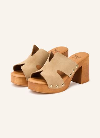 &Egrave; Mia &Egrave; Mia Mules Mit Nieten beige