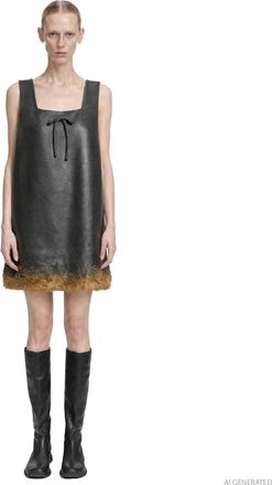 Miu Miu Double Wool an Shearling Dress