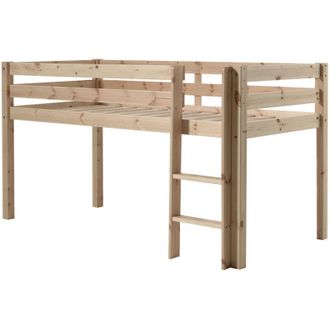 Les Tendances Les Tendances - Lit sur&eacute;lev&eacute; 90x200 cm avec &eacute;chelle - Conception en pin naturel - Sommier inclus - Dimensions 209.5 x 105 x 114 cm