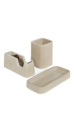 Areaware MPCDS2 Schreibtisch-Set aus Beton, grau, One Size