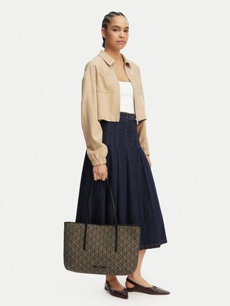 Calvin Klein Handtasche Calvin Klein Emblem Trio Pebble Shoulder Bag LV04F3750G Braun