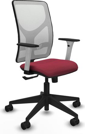 Piqueras y Crespo B&uuml;rostuhl aus Stoff mit wei&szlig;en und schwarzen Armlehnen, h&ouml;henverstellbare Lendenwirbelst&uuml;tze, ausgestattet mit 3 Positionen und Schneideschaum, Wei&szlig;/G