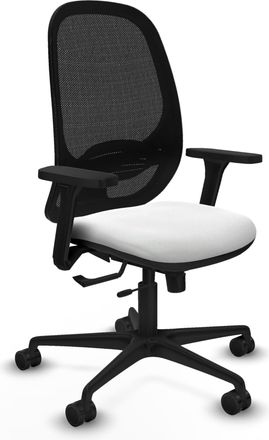 Piqueras y Crespo Schreibtischstuhl mit wei&szlig;en Rollen, 3D-Arme, h&ouml;henverstellbare Lendenwirbelst&uuml;tze, ausgestattet mit Syncro/Traslack und Schneideschaum, Schwarz/Wei&szlig;