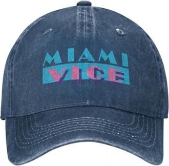 Generic Casquette de Baseball Unisexe Style Miami Vice Vaporwave Harajuku en Denim d&eacute;lav&eacute; Vintage id&eacute;ale pour l&eacute;t&eacute; et Les activit&eacute;s Plein air Parfaite Sports 
