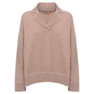 D.exterior Wollpullover mit Reverskragen - - Knitwear - Damen - Braun - S