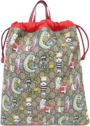 Gucci unisex, Pre-owned, Beige, Taille: ONE Size Sac &agrave; dos en tissu doccasion