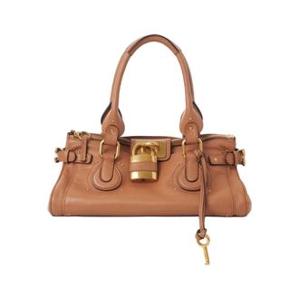 Chlo&eacute; Paddington Tasche aus genarbtem Leder - - Bags - Damen - Braun - ONE SIZE